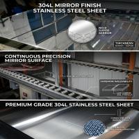 China 304L Mirror Finish Stainless Steel Sheet No.8 Super Mirror 0.6mm-3.0mm Low Carbon Weldable for sale