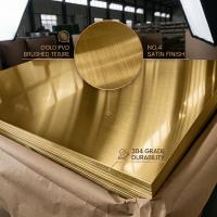 China 304 Gold PVD Brushed Stainless Steel Sheet No.4 Satin Finish Decorative Luxury Panel for sale