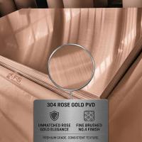China 304 Rose Gold PVD Brushed Stainless Steel Sheet No.4 Finish Warm Tone Decorative for sale
