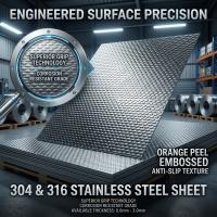 China 304 316 Orange Peel Embossed Stainless Steel Sheet Anti Slip Texture 0.6mm-3.0mm for sale