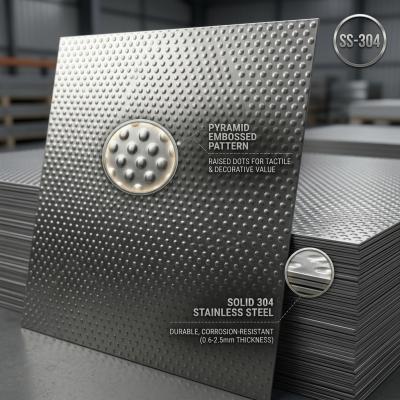 China 304 Embossed Stainless Steel Sheet Raised Dot Pattern Decorative 0.6mm-2.5mm for sale