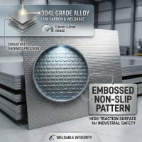 China 304L Embossed Stainless Steel Sheet Custom Pattern Low Carbon 0.6mm-3.0mm Weldable for sale