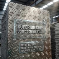 China 304L Stainless Steel Checker Plate Diamond Pattern Anti Slip Flooring 2.0mm-8.0mm for sale