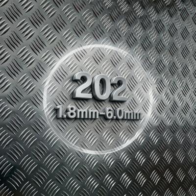 China 202 Stainless Steel Checker Plate Diamond Pattern Cost Effective 1.8mm-6.0mm for sale