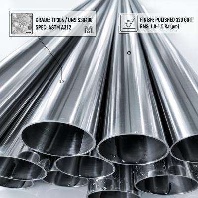 China ASTM A312 TP304 Stainless Steel Seamless Pipe with Annealed & Pickled Finish SCH40 in 6 Meter Length for sale