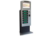China Public Mobile Cell Phone Charging Station Kiosk Banknote Operated With LED Light Inside Lockers for sale