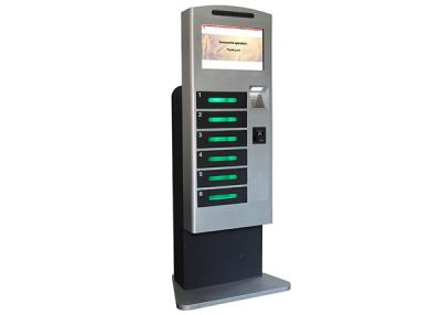 China Public Mobile Cell Phone Charging Station Kiosk Banknote Operated With LED Light Inside Lockers for sale