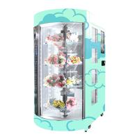 China Hospital Mall Automatic Flower Vending Machine With Transparent Shelf Refrigerated Humidification System for sale