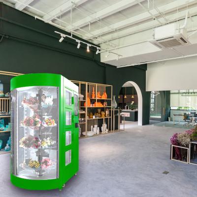 China Full Automatic Floss Flower Vending Locker Machine Transparent Door Fridge for sale