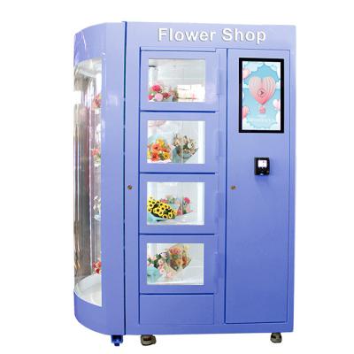 China 360 Rotation Flower Vending Machine With Transparent Shelf Refrigerated Humidification System for sale