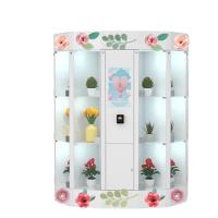 China Round Flower Dispenser Fridge Vending Machine With Smart Cooling Locker 120V for sale