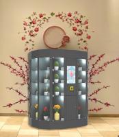 China Round Flower Dispenser Fridge Vending Machine With Smart Cooling Locker 120V for sale