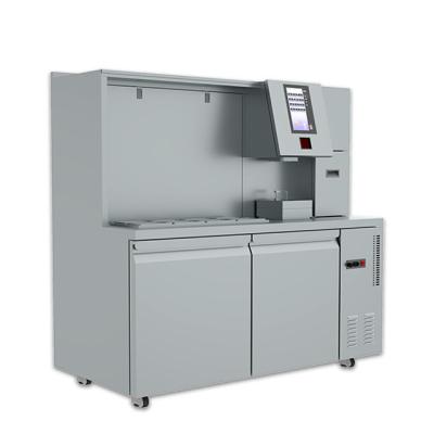 China Automatic Stainless Steel Making Bubble Tea Counter With Refrigeration Freezer for sale