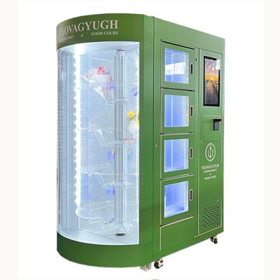 China Automatic Beautiful Fresh Flowers Vending Machines For Selling Bouquets With Transparent Displaying Large Window for sale