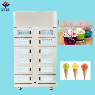 China Winnsen LCD Screen Smart Ice Cream Frozen Refrigerated Locker With Wifi for sale