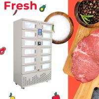 China Keep Fresh Cooling Locker Vending Machine Cash Coin And Card Reader Degree Adjustable for sale