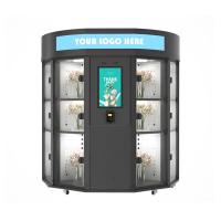 China Cooling 34 Lockers Big Size Flower Vending Machine Bill Coin And Card Reader 21.5 Inches Screen for sale