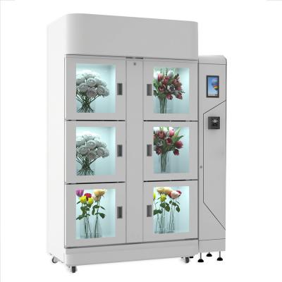 China Fresh Cool Flowers Bouquets Lockers With Humidty And Temperature Control Automatic Self Flower Vending Cart for sale