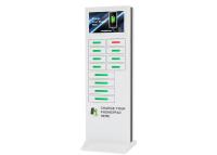 China 12 Electric Lockers Tablet Mobile Charging Station For Phones 22 Inch Advertising Touch Screen for sale
