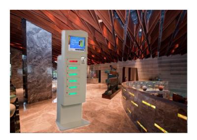 China Black Mobile Phone Cell Charging Station Vending Machine For Shopping Mall / Chain Store for sale