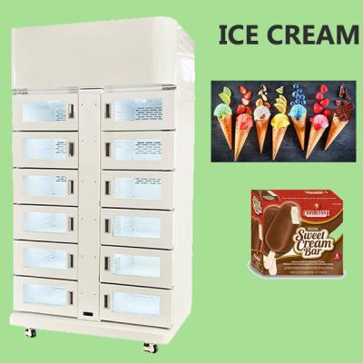 China Smart Card Cash Pay Frozen Ice Cream Gelato Vending Locker With Customized Doors for sale