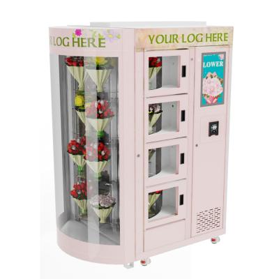 China 24 Hours Fresh Flower Vending Machine Convenient Solutions With Cooling System And Rotating Glass for sale