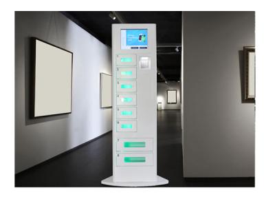 China Floor Standing Cell Phone Charging Stations With 8 Digital Lockers and Quick Charge 4.0  System for sale