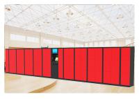 China Red Color Electronic Luggage Lockers PIN Code Barcode Access With Custom Sizes for sale