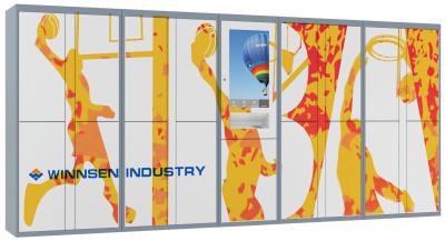 China Smart Rental Luggage Lockers with Advertising Screen For Supermarket with Camera Option Credit Card Payment for sale