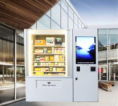 China Electronic Products Snacks Mini Mart Vending Machine With LCD Advertising Screen for sale