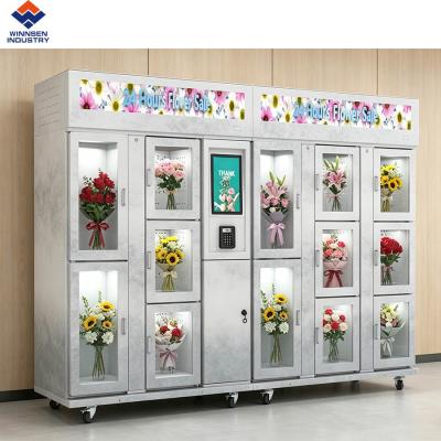 China Winnsen Custom 24 Hours Outdoor Fresh-Cut Flower Vending Machine for Floral Shop Selling 16 Bouquets for sale