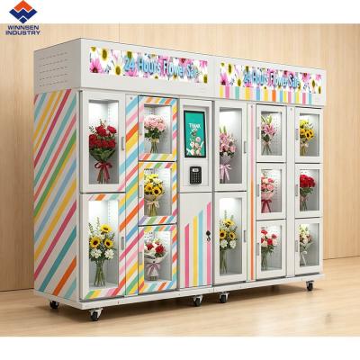 China Winnsen Factory High Quality 24 Hours Flower Vending Locker Vending Machine with 16 Slots for sale