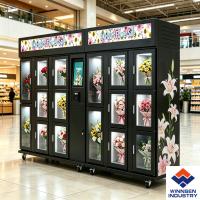 China Winnsen Custom 24 Hours Automatic Refrigerator Flower Vending Machine for Sale With Touch Screen 16 Bouquets for sale