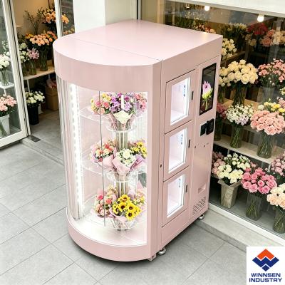 China Winnsen Smart Automatic Flower Vending Machine, 18 Bouquets, Touch Screen Self-service, Cold Humidity Preservation for sale