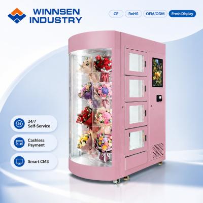 China Winnsen 24 Slots Smart Fresh Flower Vending Machine Refrigerated Humidified for USA for sale