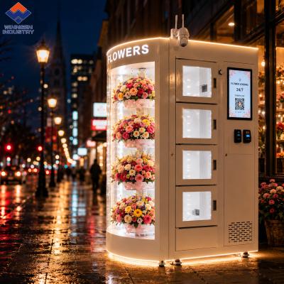 China Winnsen QR Payment Outdoor Fresh Flower Vending Machine with LED Lights and Camera for sale