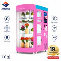 China Winnsen 24 Slots Smart Flower Vending Machine with Refrigerator and Humidifier Auto Closing Doors for Florist for sale