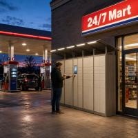 China Winnsen Roadside Smart Post Parcel Delivery Locker 24/7 Pickup Drop for Gas Station Convenience for sale