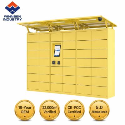 China Winnsen 24/7 Outdoor Smart Parcel Locker with Galvanized Steel and Integrated Camera for Office Park for sale
