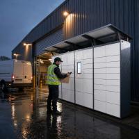 China Winnsen Outdoor Smart Parcel Locker with Galvanized Steel, 24/7 Electronic Lock and 15
