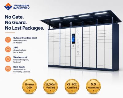 China Stainless Steel Smart Parcel Locker with 24/7 Access and Cloud Remote Management for Outdoor Use for sale