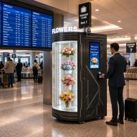 China Winnsen 24/7 Self-Service Refrigerated Fresh Flower Vending Kiosk with 22 Inch Touchscreen Bouquet Dispenser for sale