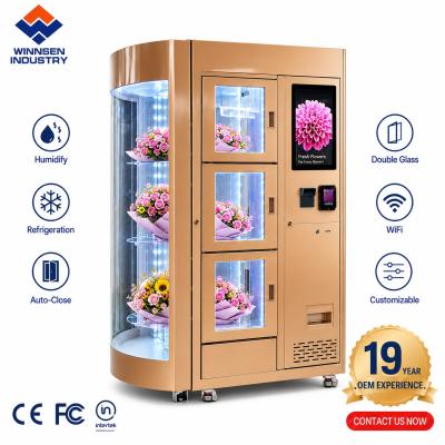 China 22 Inch Touch Screen Smart Flower Vending Machine with Cooling System and Cloud Remote Management for sale