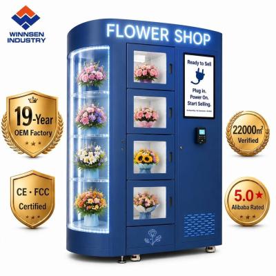 China Premium 22 Inch Touchscreen Refrigerated Fresh Flower Vending Machine with Cloud-Based Management for sale