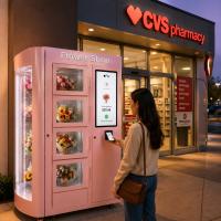 China Premium 22 Inch Touchscreen Refrigerated Fresh Flower Vending Machine with Cloud-Based Management for sale