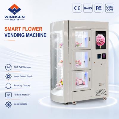 China Winnsen 360 Rotation Automatic Large Box Flower Vending Machine with 22 Inch Touch Screen and Multiple Payment Options for sale