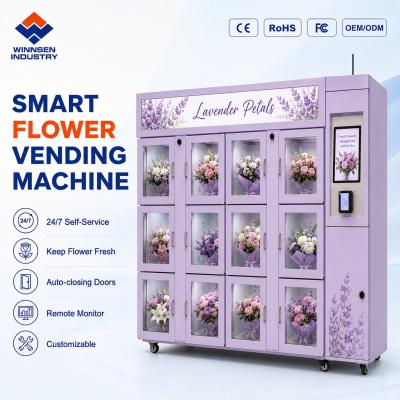 China Refrigerated Touchscreen Flower Vending Machine with Multiple Payment Options for Fresh Bouquets for sale