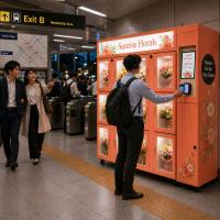 China 24H Refrigerated Fresh Flower Vending Machine with Double Glass Door and 15.6-inch Touch Screen for sale