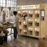 China Customizable Color Fresh Flower Vending Machine with 15.6-inch Touchscreen and Refrigerated System for sale