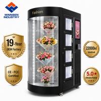 China Winnsen 24 Slots Smart Flower Vending Machine with Refrigerator and Humidifier Auto Closing Doors for sale